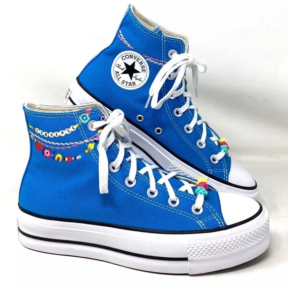 Converse | Shoes | Converse Friendship Bracelet Blue Hightop Sneakers ...
